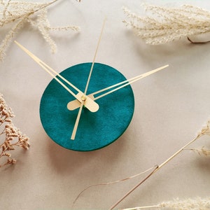 Small Round Velvet Wall Clock - Decorative Mini Wall Clock - Silent ...