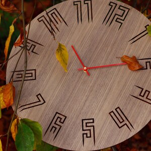 Modern Wall Clock With Numbers, Rustic Wooden Personalized Engraved ...