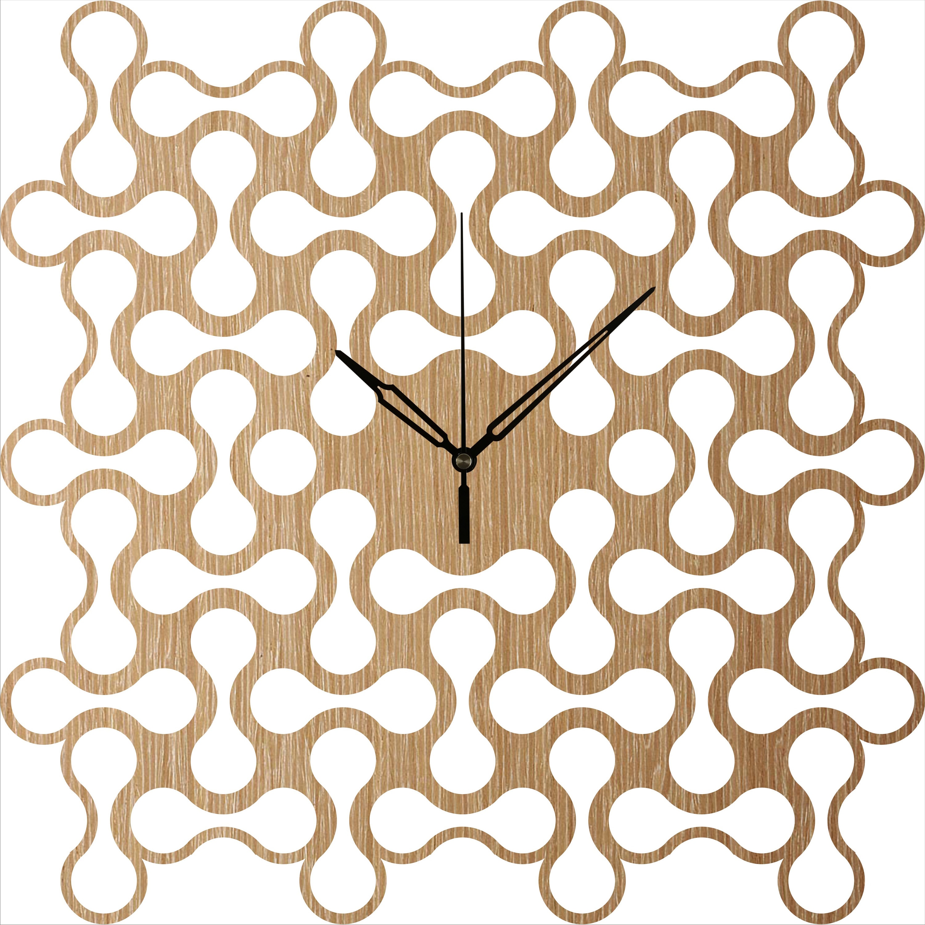 Oversized Wall Clock - Geometric Decor - Wooden Design Clock - First ...