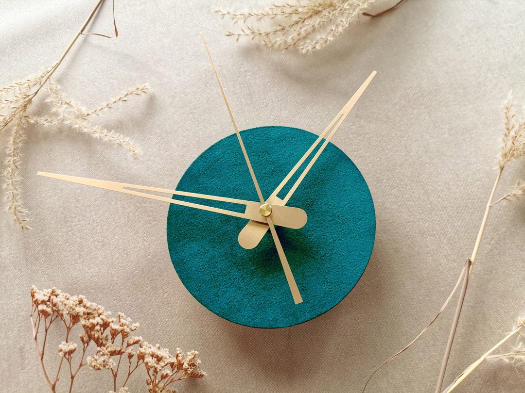 Small Round Velvet Wall Clock - Decorative Mini Wall Clock - Silent ...
