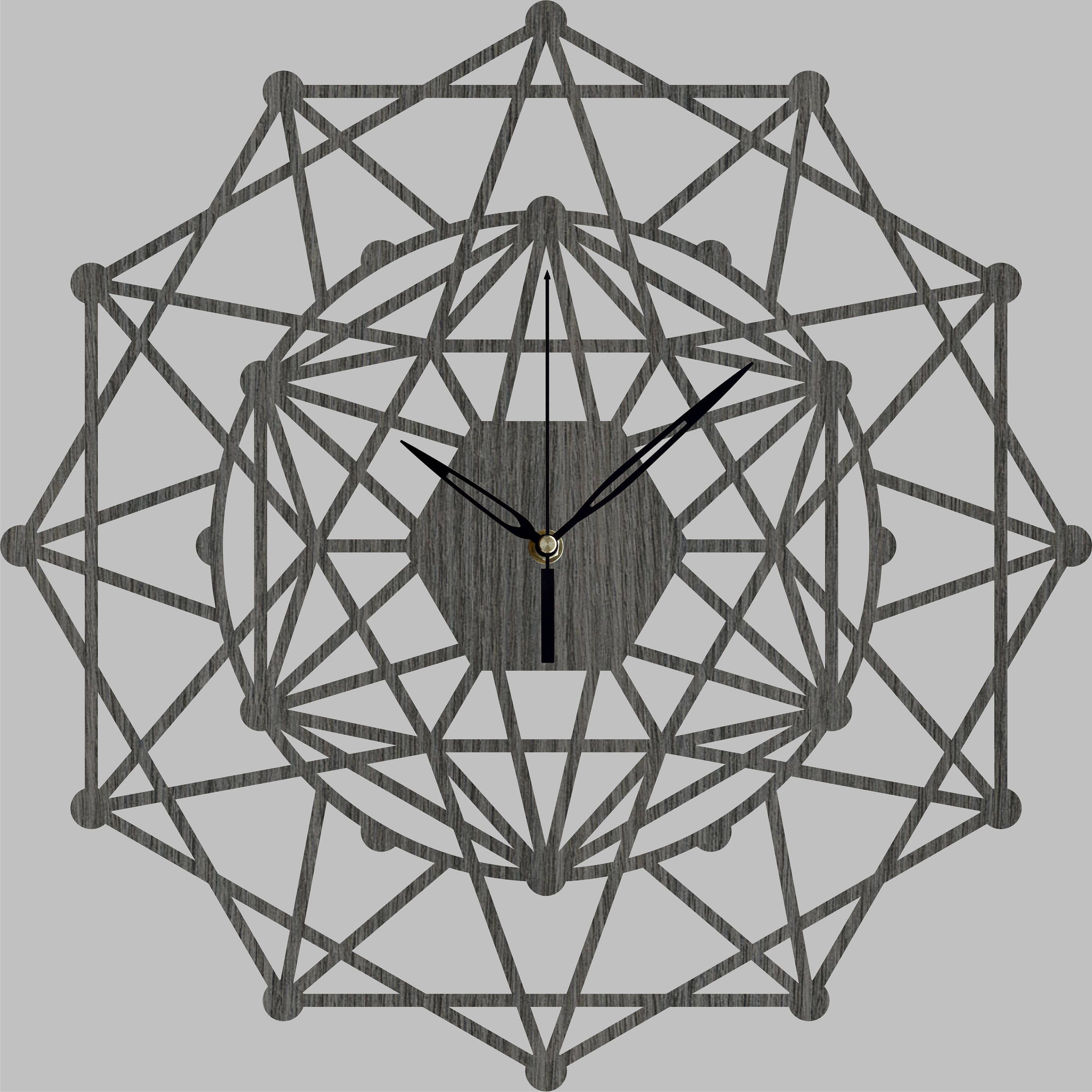 Wall Clock Wood Wall Clock Kaleidoscope Wood Decor - Etsy