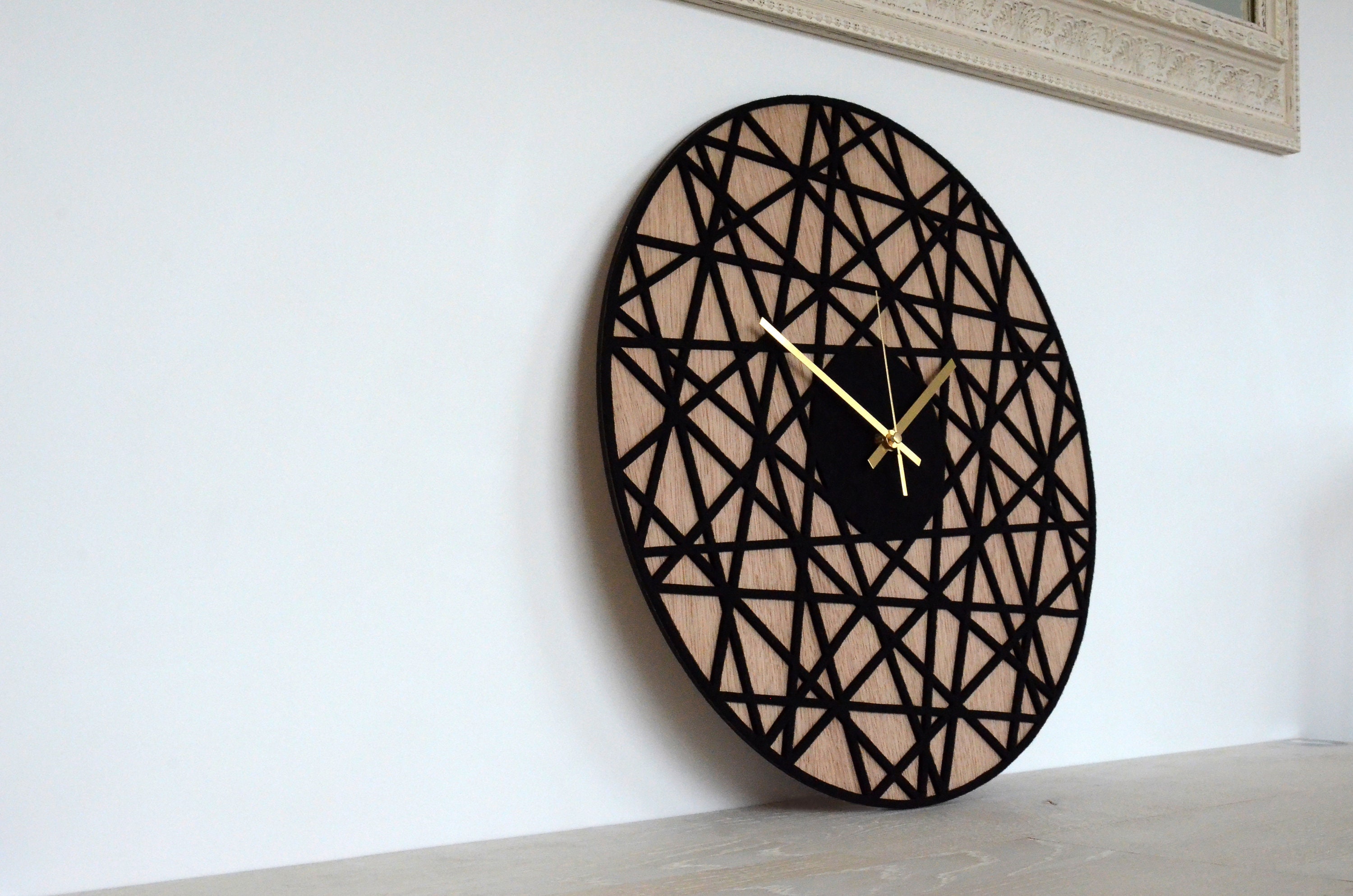 Wedding Gift - Black Wall Clock - Felt and Wood Clock, Gift for Couple ...