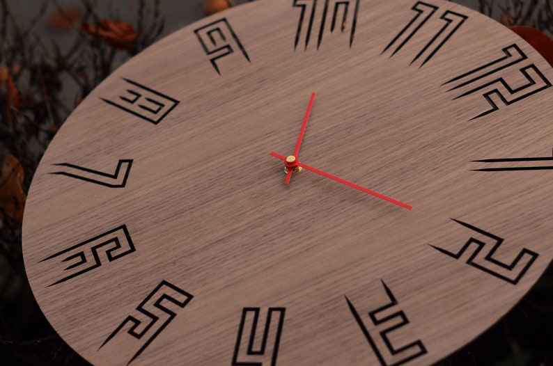 Modern Wall Clock With Numbers, Elegant Silent Wooden Clock With Large ...