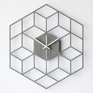 Cube Shape Silent Wood Clock - Modern and Unique Clock for Home ...