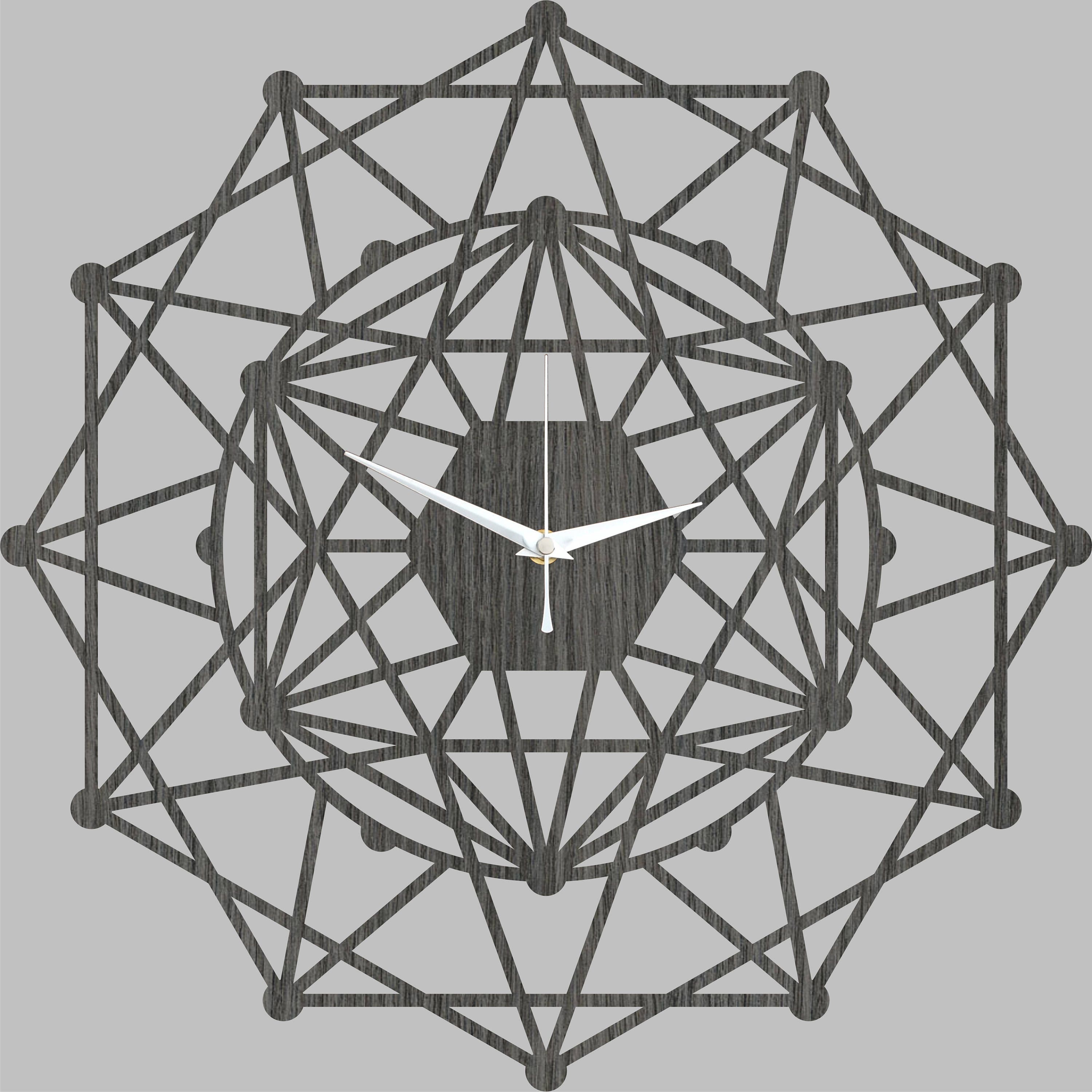 Wall Clock Wood Wall Clock Kaleidoscope Wood Decor | Etsy