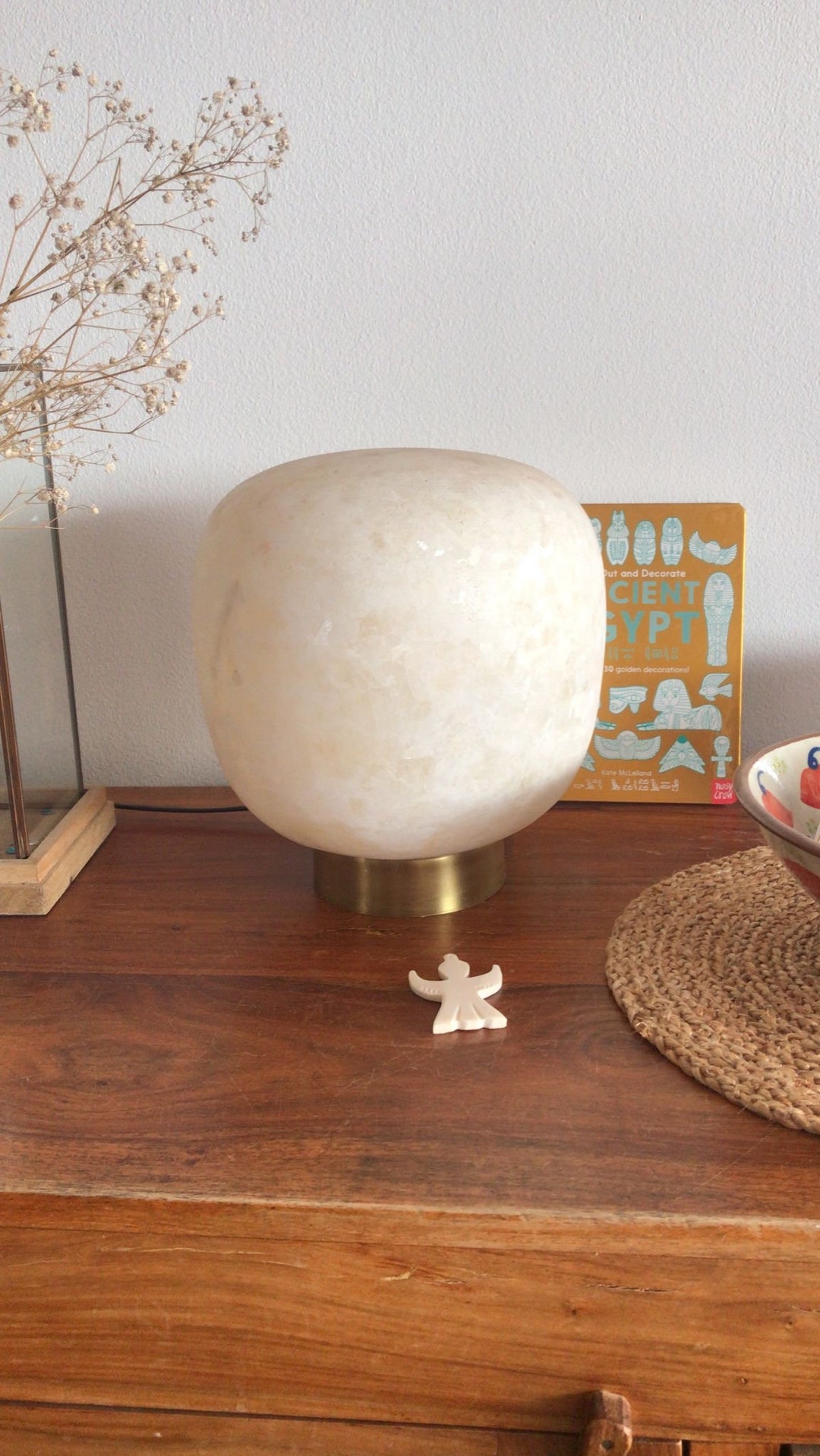 Egyptian White ALABASTER Table Lamp White Alabaster Table Lamps With ...
