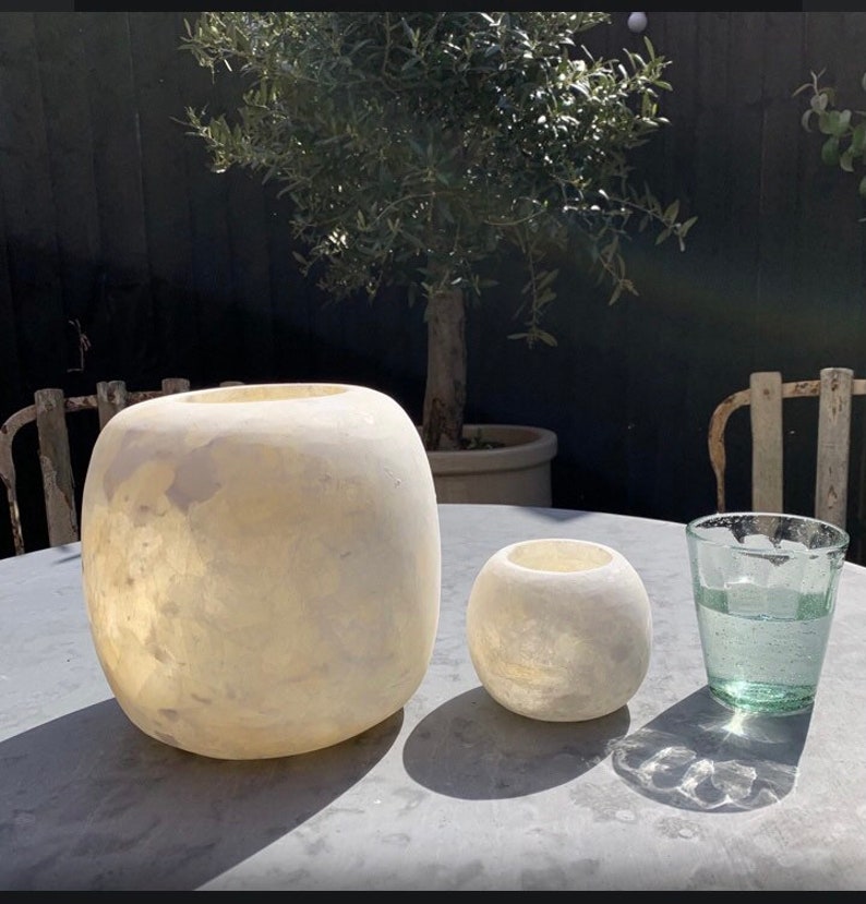 ALABASTER Handcrafted CANDLE HOLDER White Alabaster Candle - Etsy