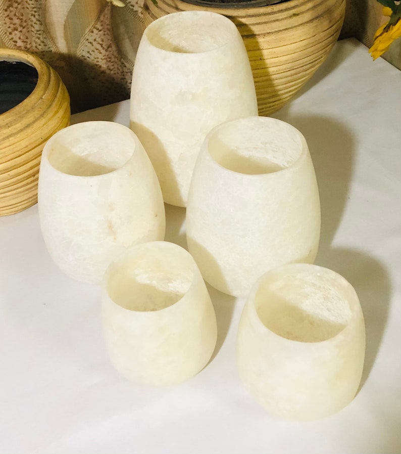 Alabaster Candleholders Oval. White Alabaster Stone Candle | Etsy