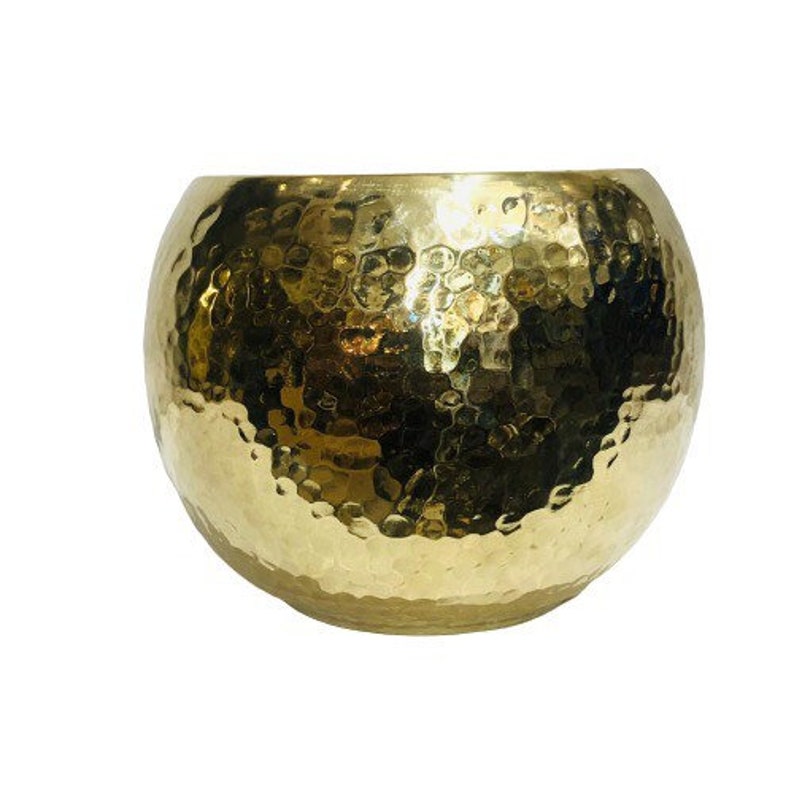 Handmade Brass Hammered Gold Plant Pots - Etsy