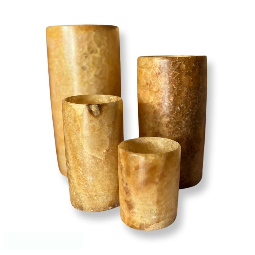 ALABASTER Handcrafted CANDLE HOLDER Brown Alabaster Candle - Etsy