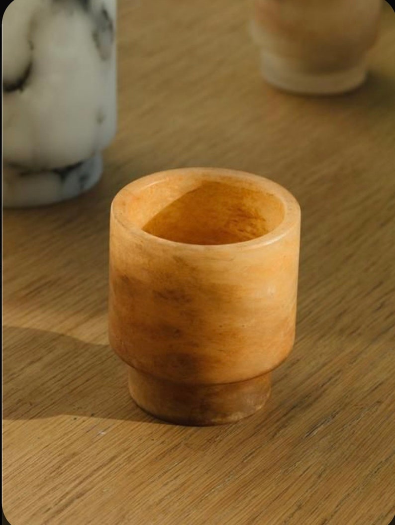 Egyptian White Brown Alabaster Stone Tea Light Candle Holder - Etsy