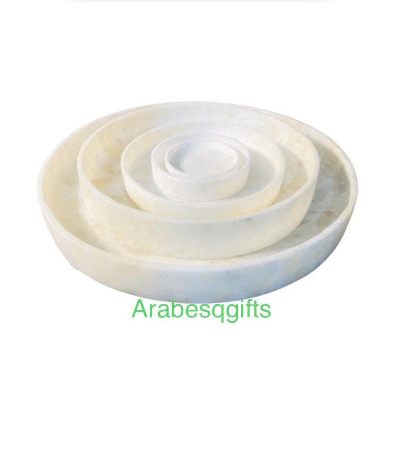 Egyptian White Alabaster Trays ALABASTER ROUND TRAY Natural - Etsy