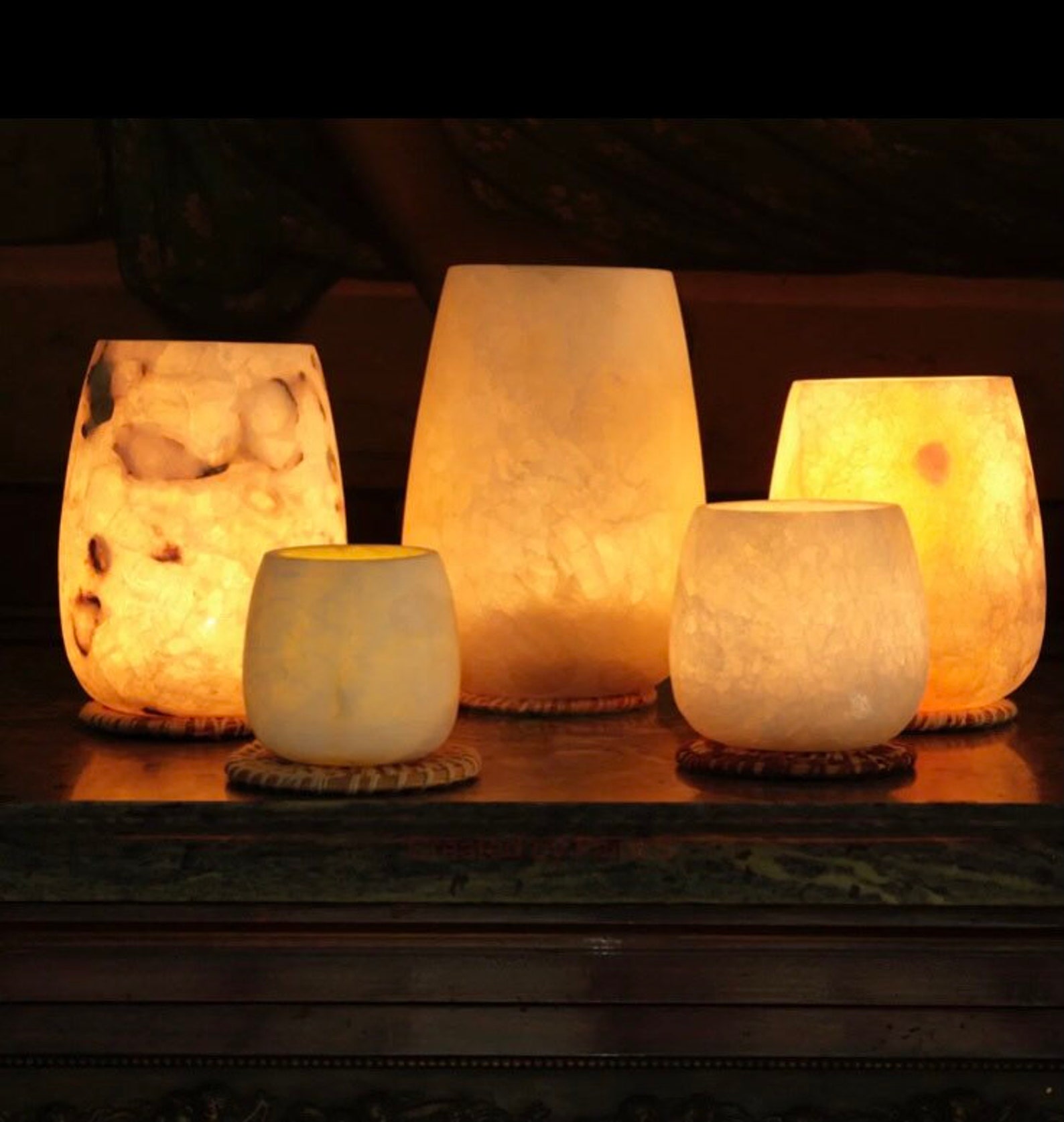 Alabaster Candleholders Oval. White Alabaster Stone Candle - Etsy