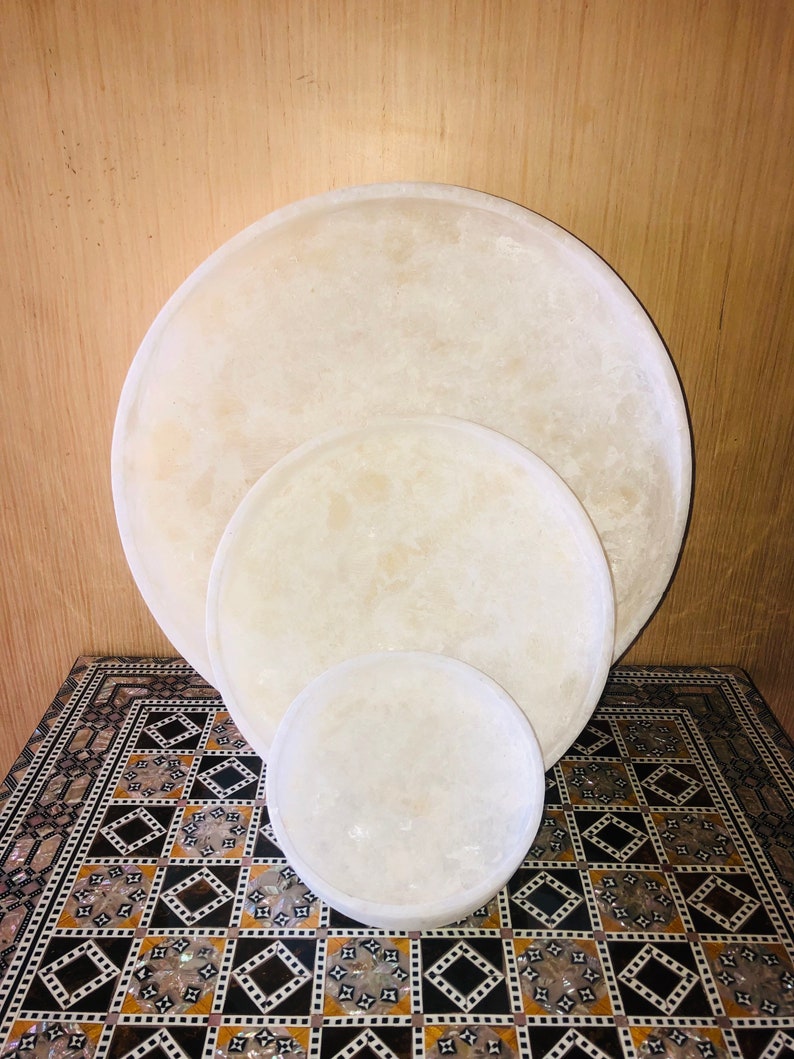 Egyptian White Alabaster Trays ALABASTER ROUND TRAY Natural - Etsy