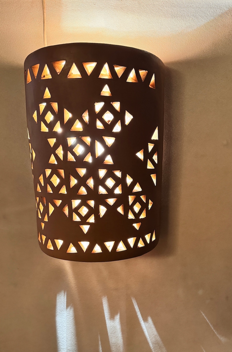 Clay Wall Light , Clay Sconces, Wall Lamp , Handmade Clay Terra Cotta ...
