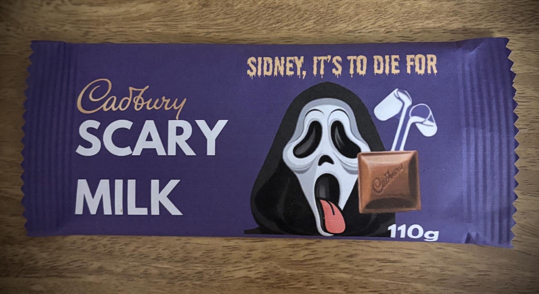 Personalised Scream Theme ‘scary Milk’ Halloween Chocolate Wrapper - Etsy