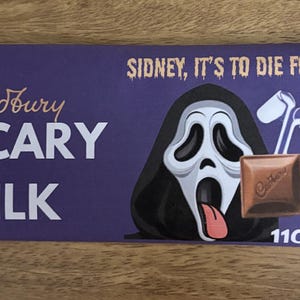 Personalised Scream Theme ‘scary Milk’ Halloween Chocolate Wrapper - Etsy