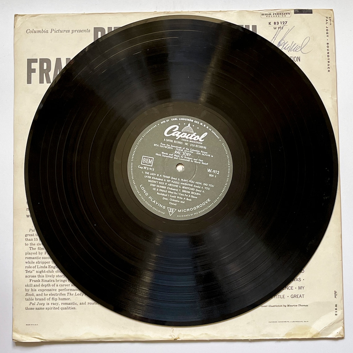 Frank Sinatra - Pal Joey (soundtrack) / Vintage Vinyl Record LP Music ...