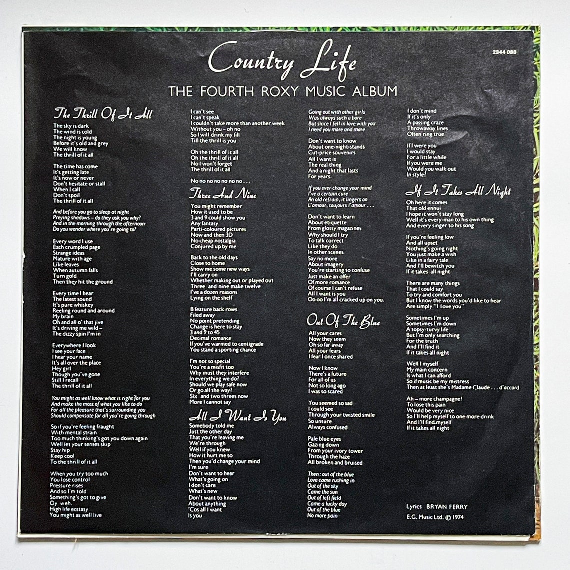Roxy Music - Country Life / Vinyl Record LP Music Album / 1974 Pop ...
