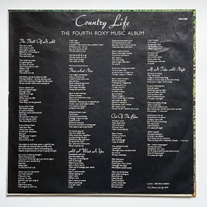 Roxy Music - Country Life / Vinyl Record LP Music Album / 1974 Pop ...