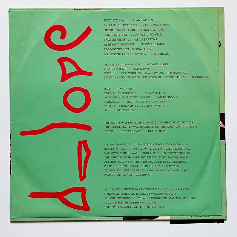 The Alan Parsons Project Eye in the Sky / Vinyl Record LP Music Album ...