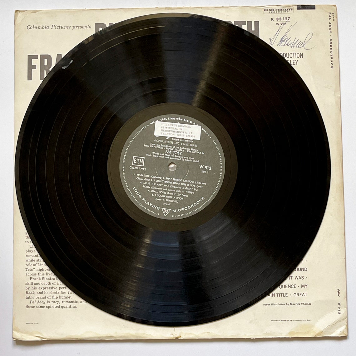 Frank Sinatra - Pal Joey (soundtrack) / Vintage Vinyl Record LP Music ...