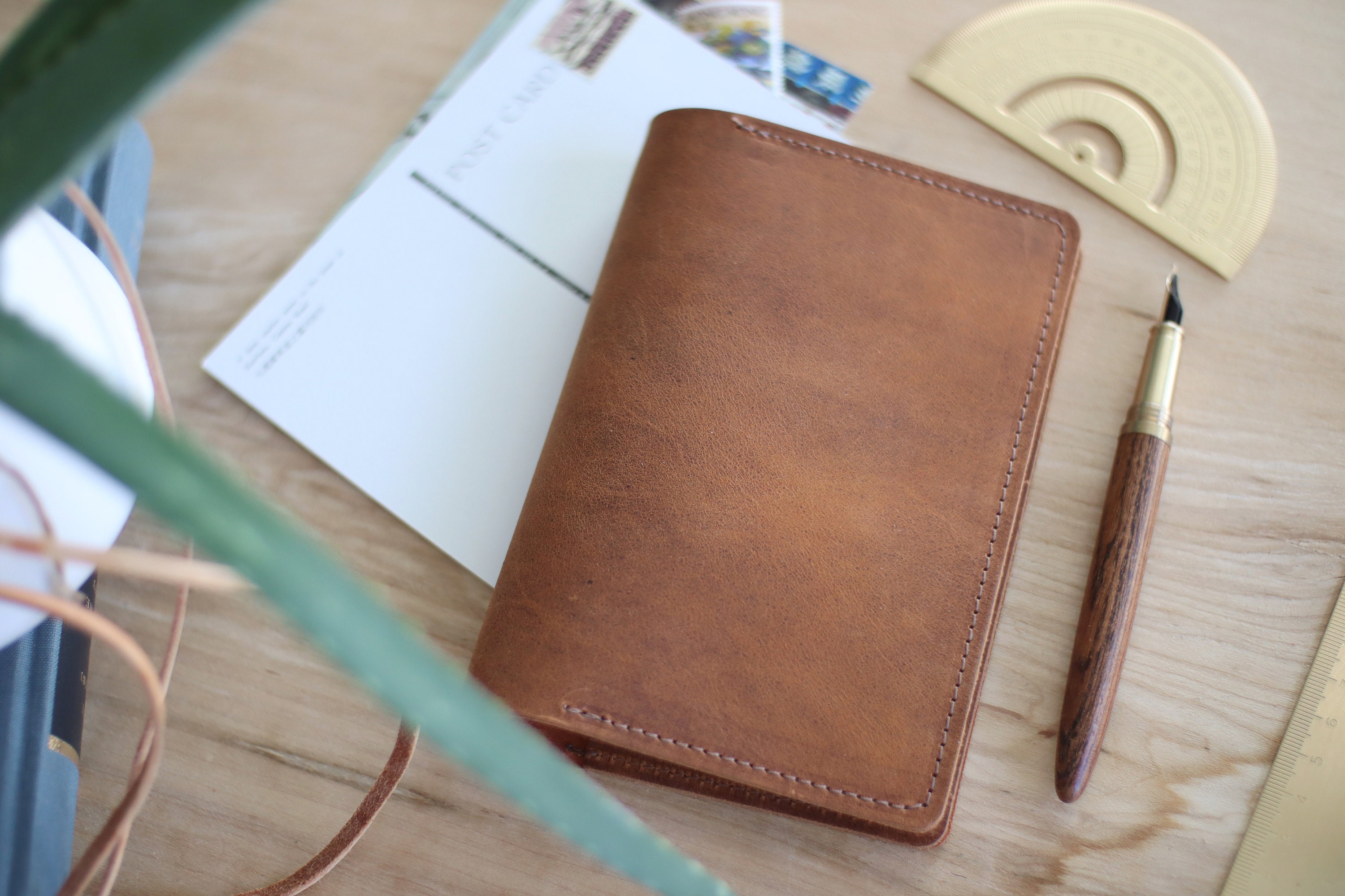2 Pocket Leather Notebook Journal Cover Personalized for - Etsy
