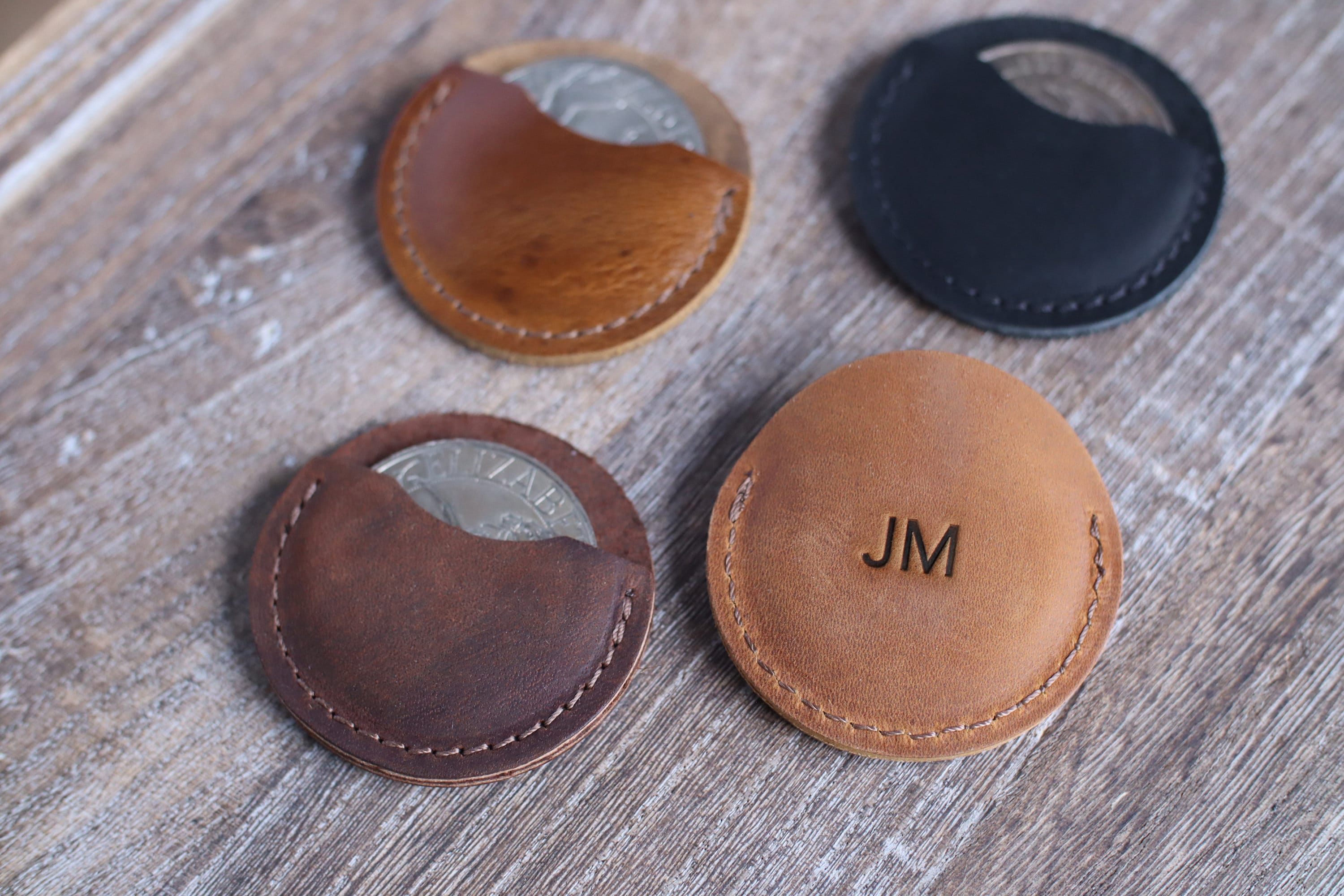 EDC Coin Slip, Personalized: Multiple Colors, Leather Coin Holder ...