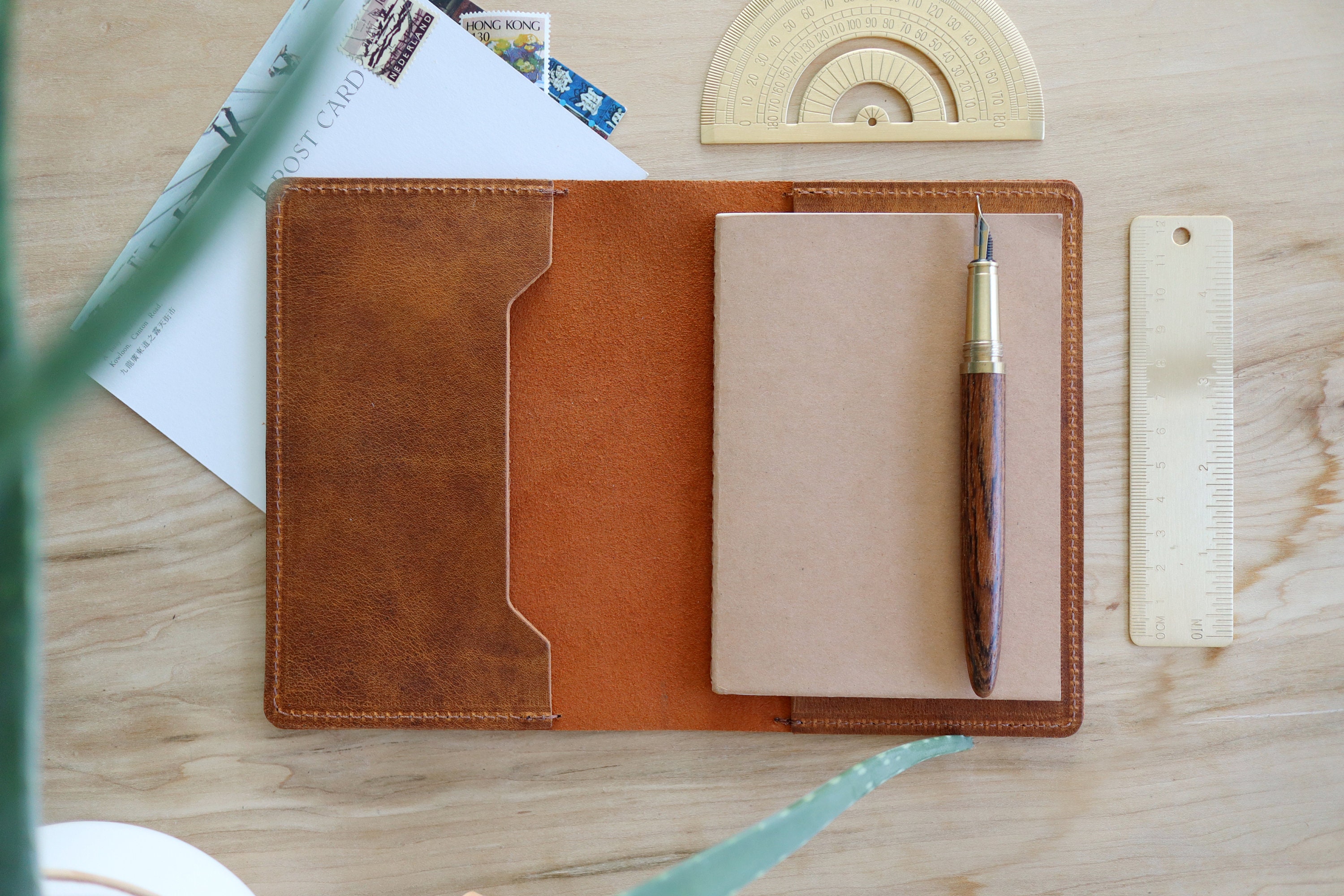 2 Pocket Leather Notebook Journal Cover Personalized for - Etsy