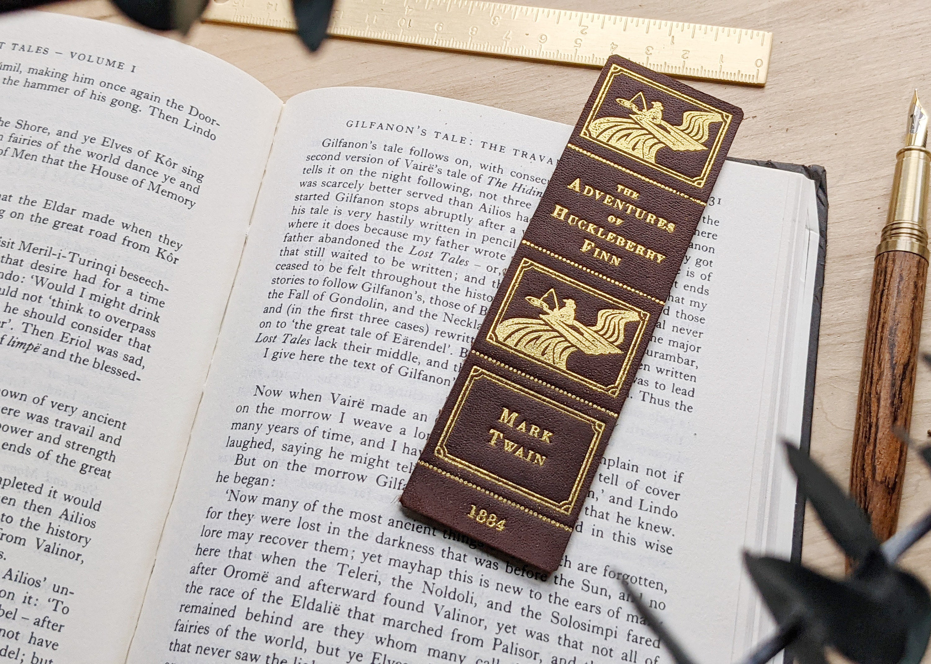 Gold Embossed Leather Bookmark of Classic Books Pride and | Etsy