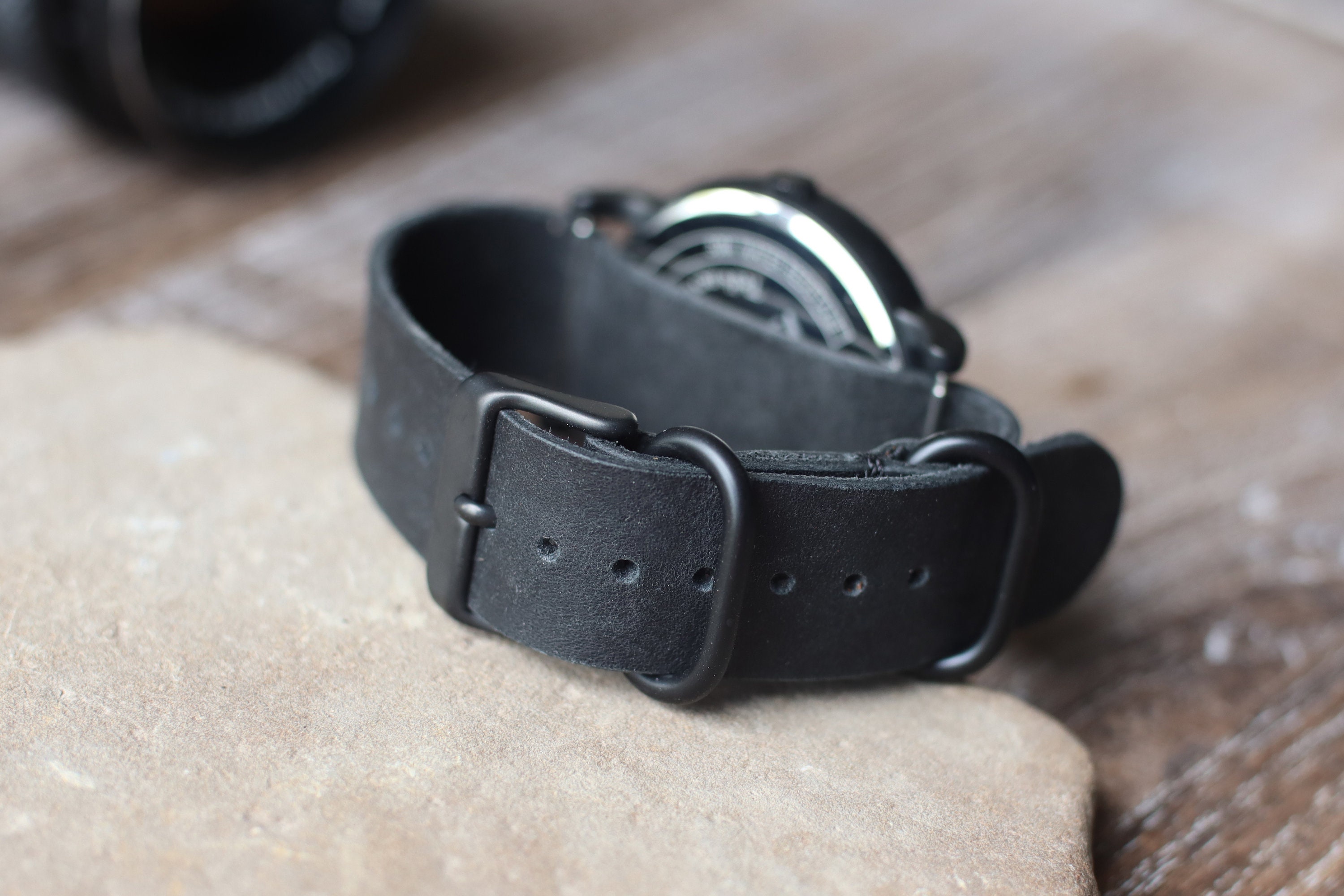 Leather Watch Strap Band Slip Through Style Full Grain - Etsy