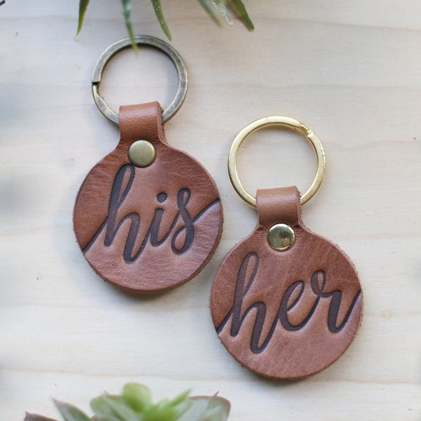Leather Keychain - Etsy