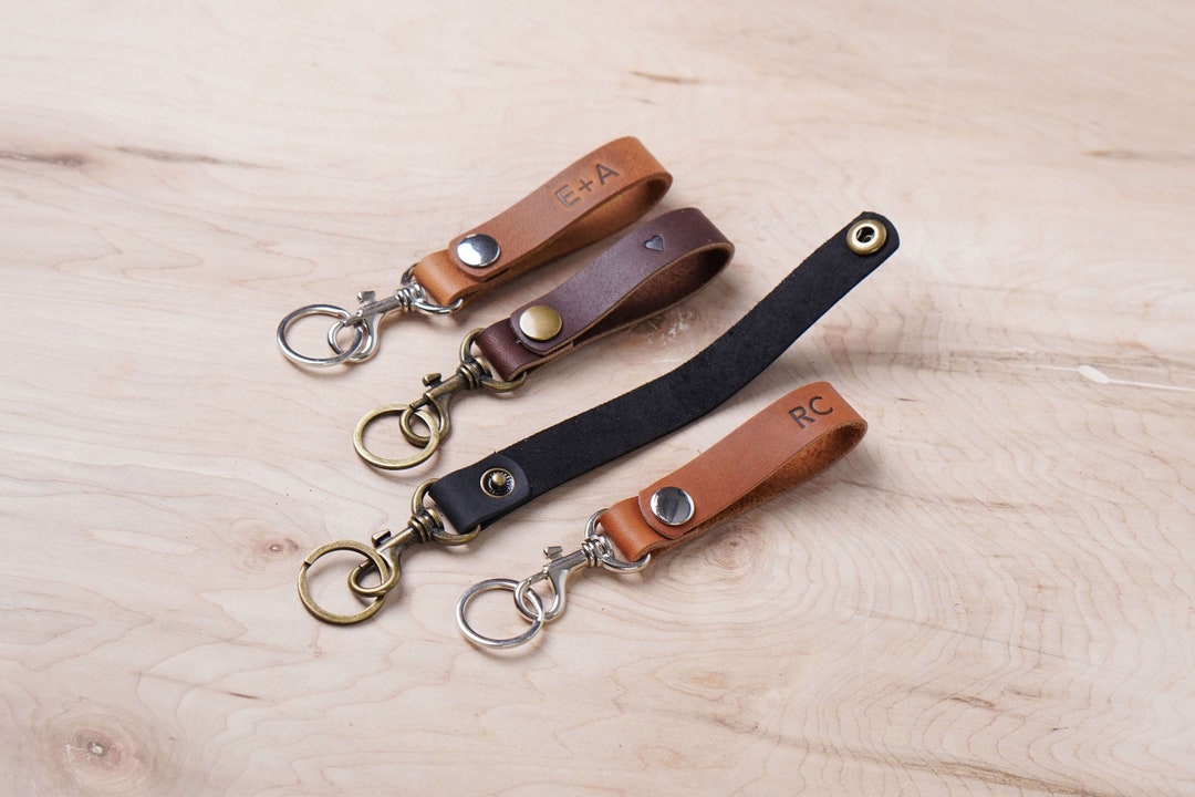 Belt Clip Keychain With Trigger Snap Clip, Removeable Leather Key ...