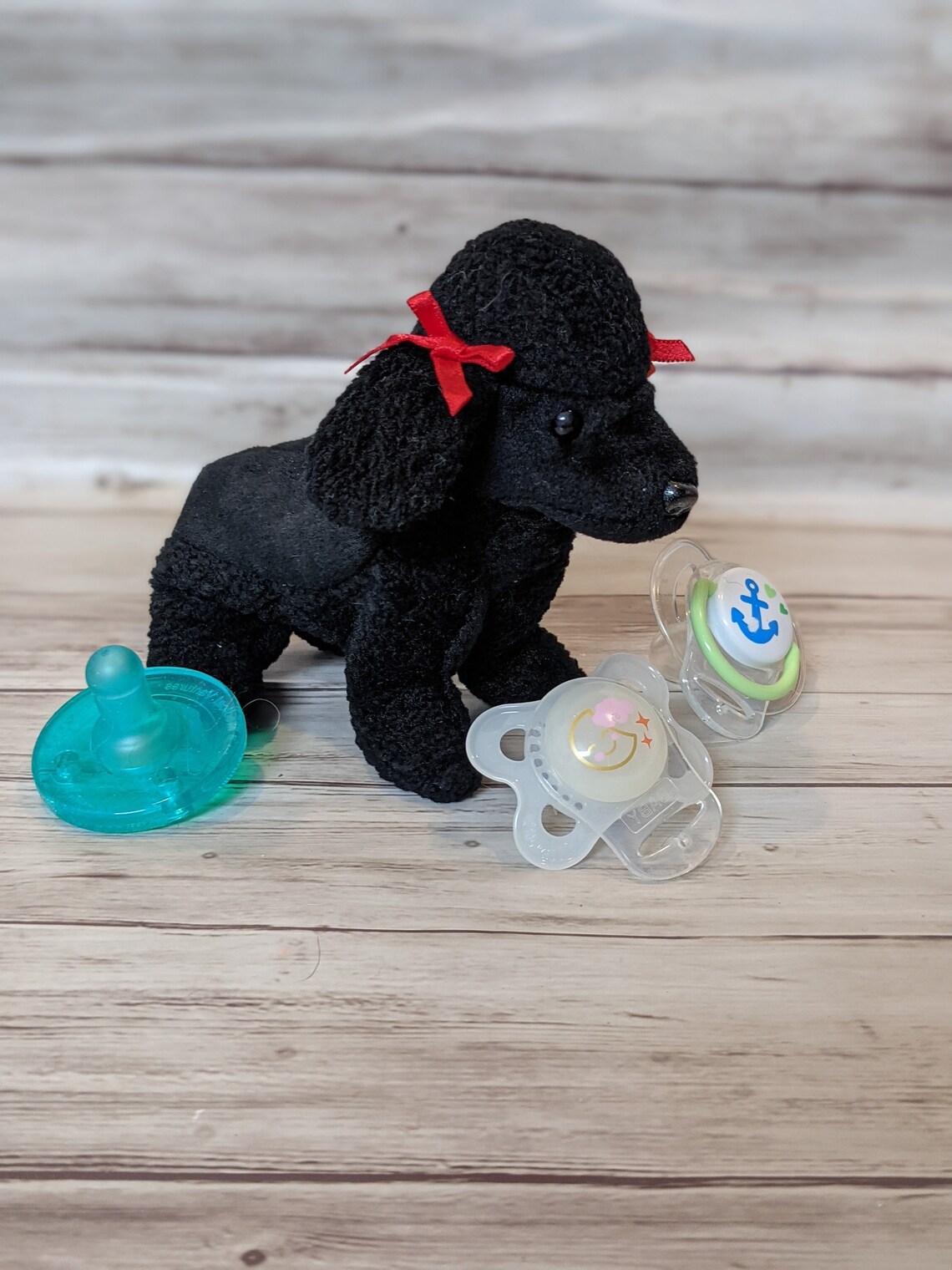 Black Poodle Dog Pacifier Holder Gender Neutral Baby | Etsy