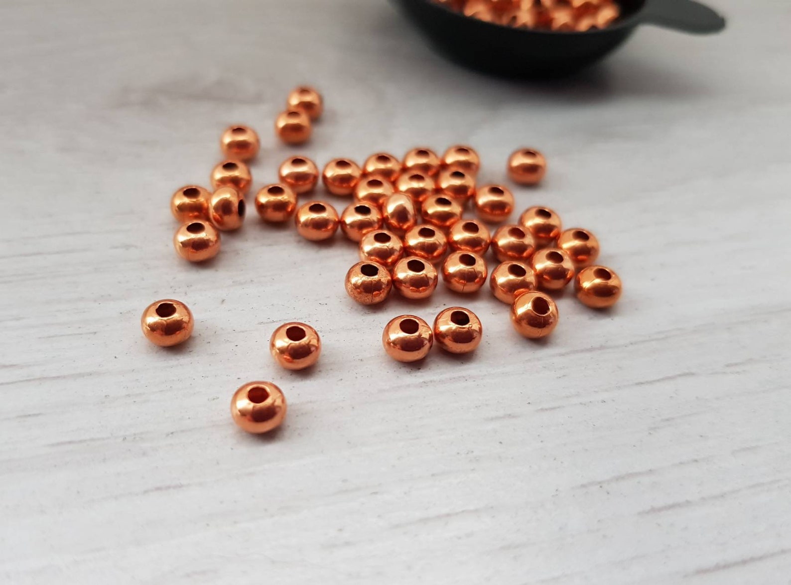 4.4mm Genuine Copper Rondelle Beads 50 Pieces | Etsy