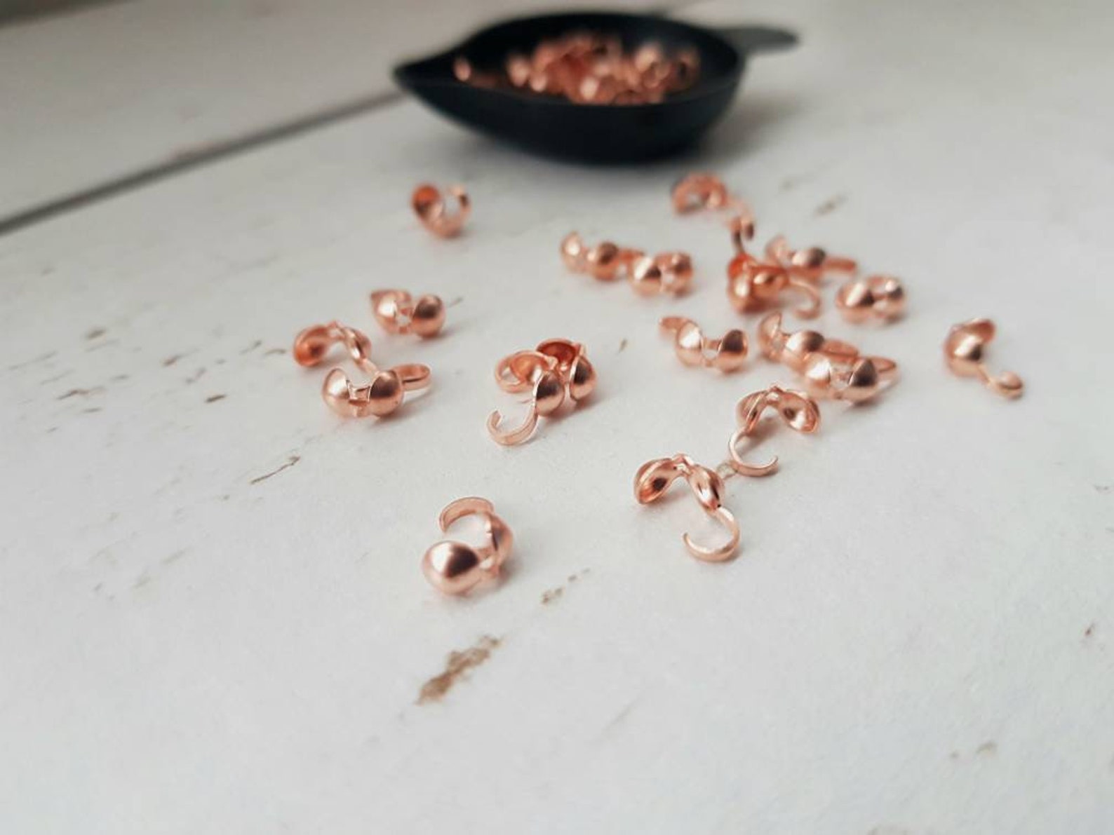 20pcs Genuine Copper Clamshell Bead Tips 3.4mm Bead Tips | Etsy