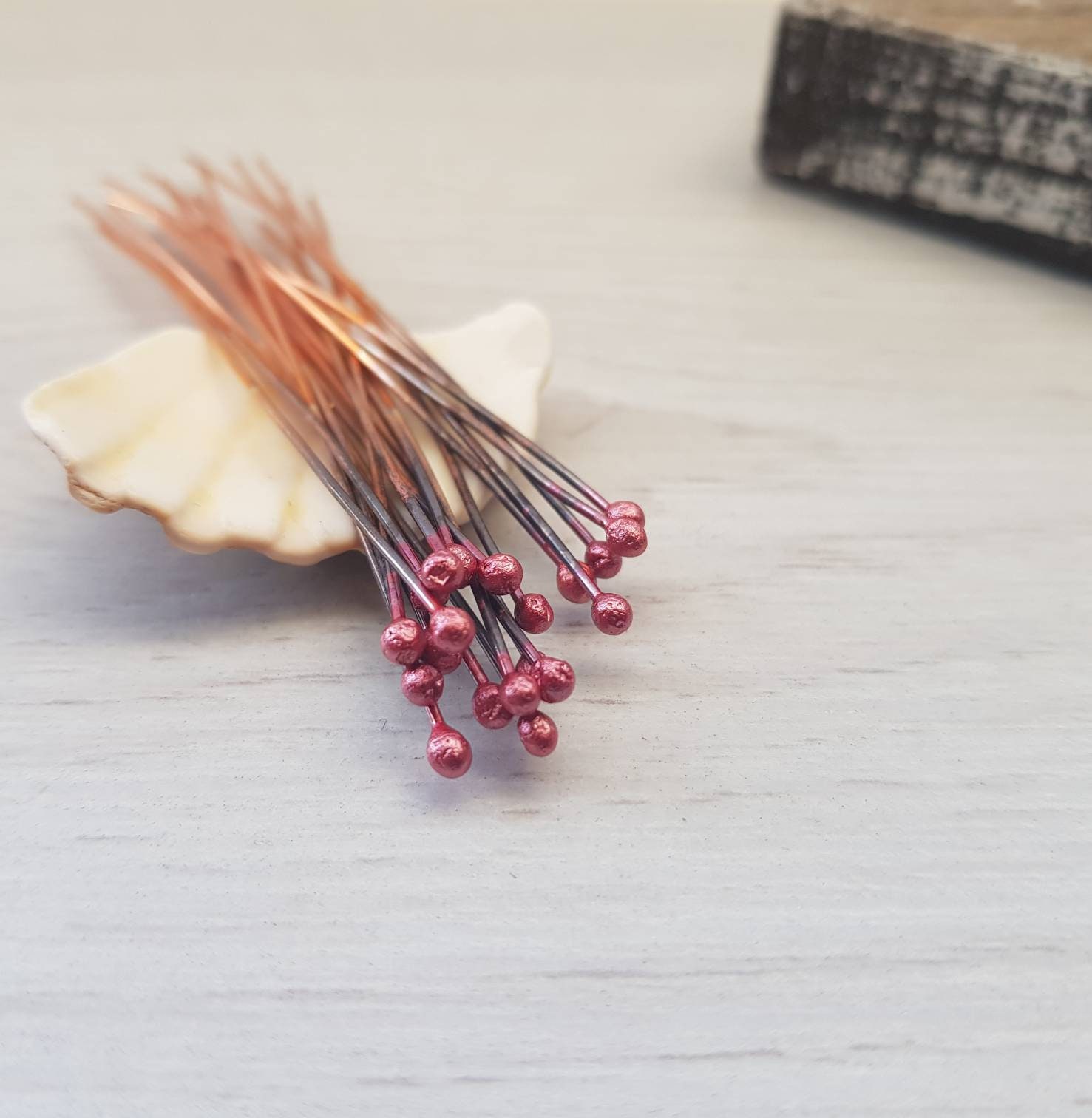 Solid Copper Ball Head Pins Cherry Headpins 20/50/100/200 - Etsy UK