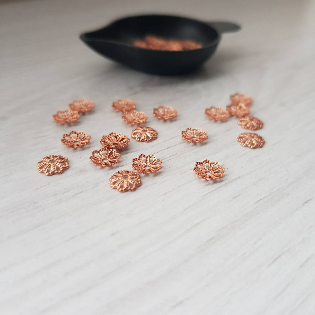20pcs 6mm Genuine Copper Bead Caps Genuine Copper Findings Jewellery ...