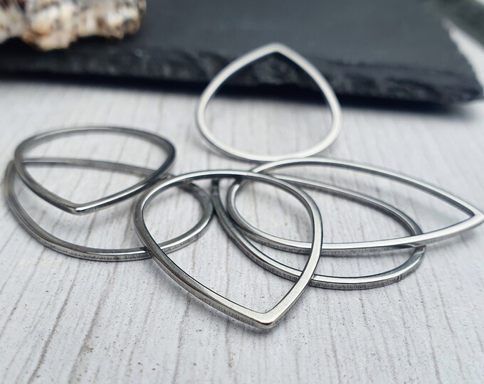 22 X 32mm Stainless Steel Teardrop Frame | Geometric Connectors | 6 Pcs ...