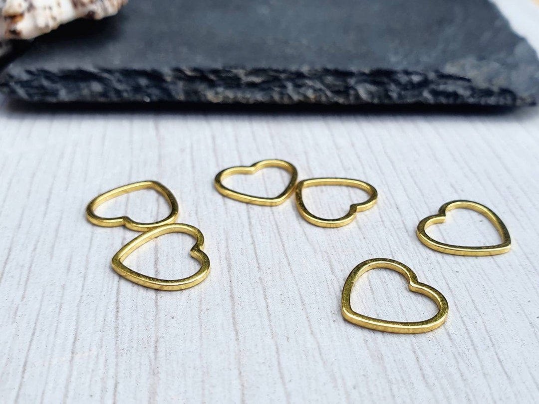 12 X 11mm Gold Plated Stainless Steel Heart Frame | Geometric ...