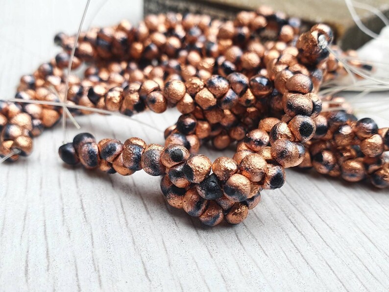 4mm Copper Ore Etched Mushroom Button Beads Full Strand of - Etsy UK
