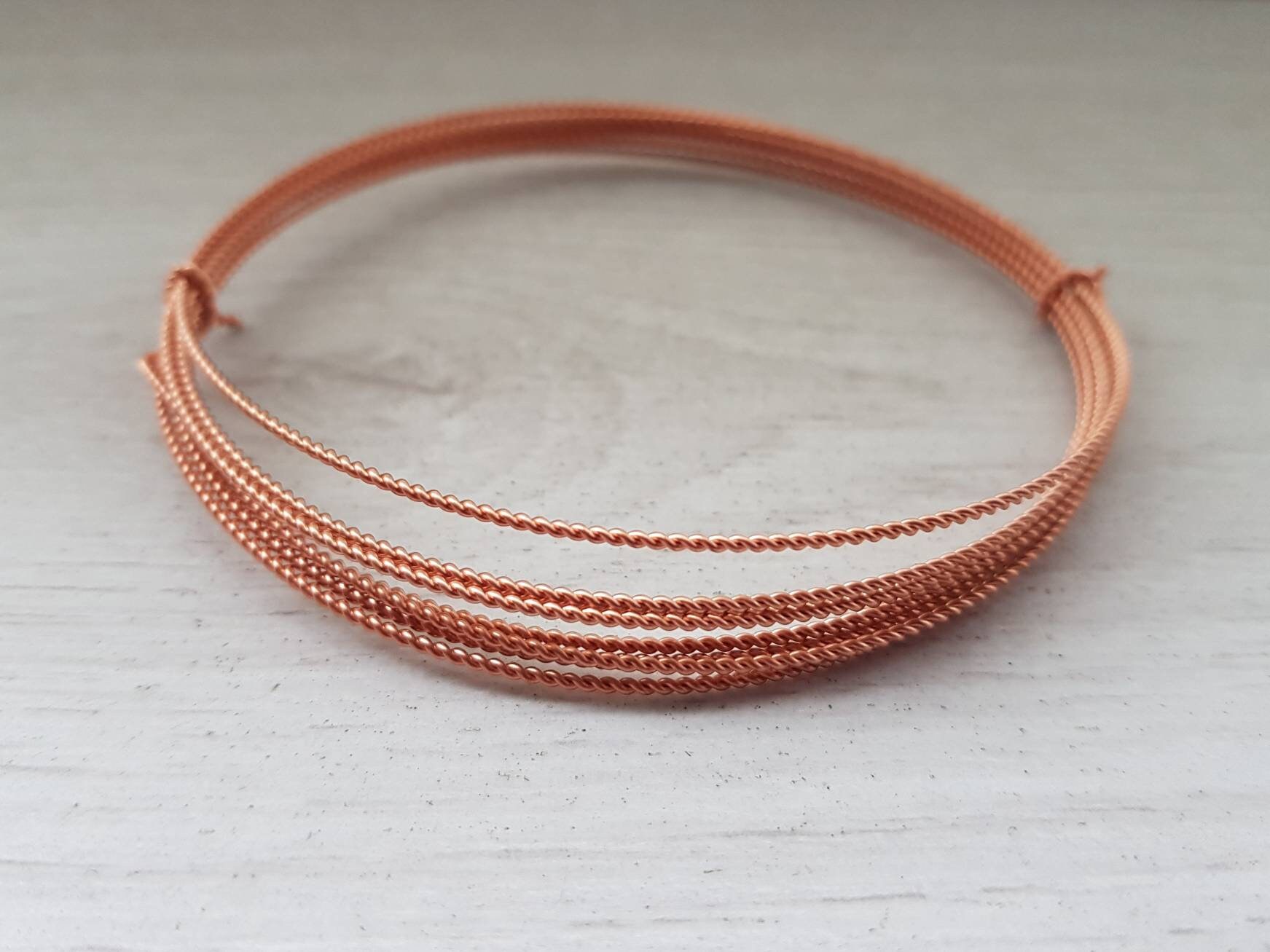 22g Twisted Copper Wire Bare Dead Soft Wire 5 Ft Lengths | Etsy