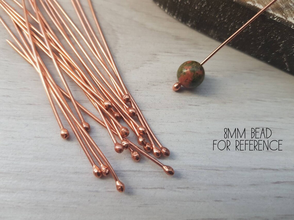 19g 0.9mm Solid Copper Ball Head Pins Raw Copper Jewellery - Etsy UK