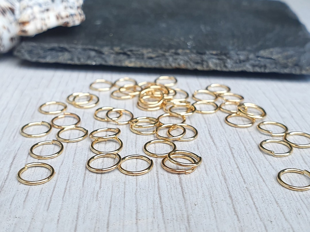 7mm OD 18K Gold Plated Jump Rings 21g Wire 50 Pcs - Etsy