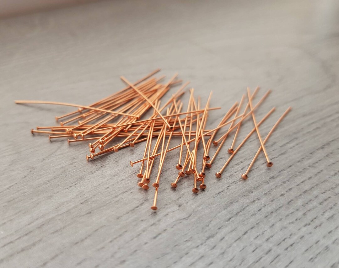 24g Genuine Copper Head Pins | 1.5" Head Pins | 25/50 Pcs - Etsy