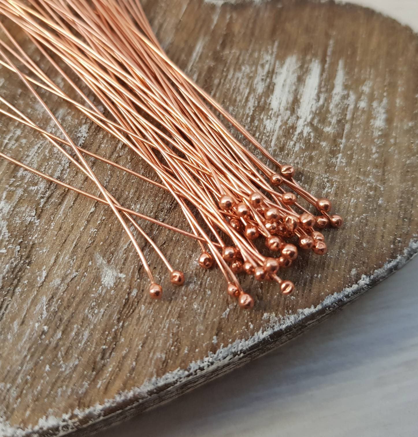 24g (0.5mm) Solid Copper Ball Head Pins | Raw Copper Jewellery Findings ...