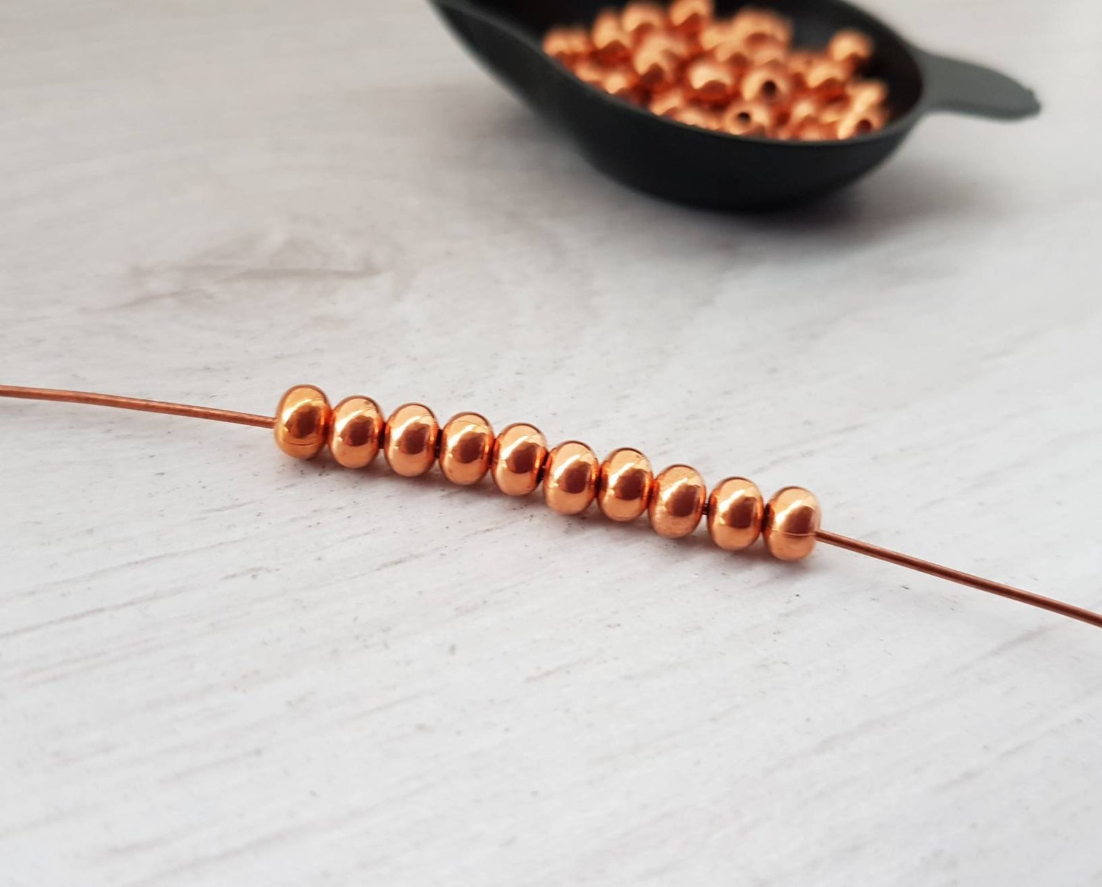 4.4mm Genuine Copper Rondelle Beads 50 Pieces | Etsy