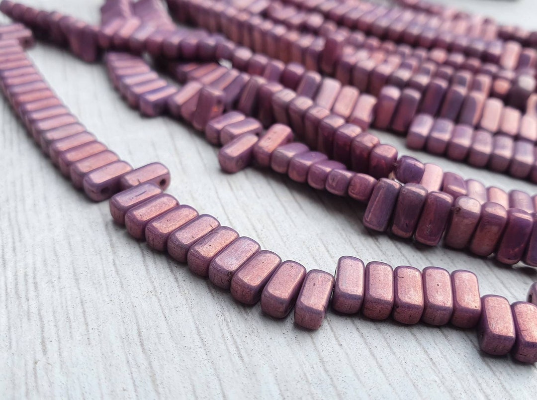3 X 6mm Lilac Luster 2 Hole Brick Beads | Full Strand of 50 - Etsy