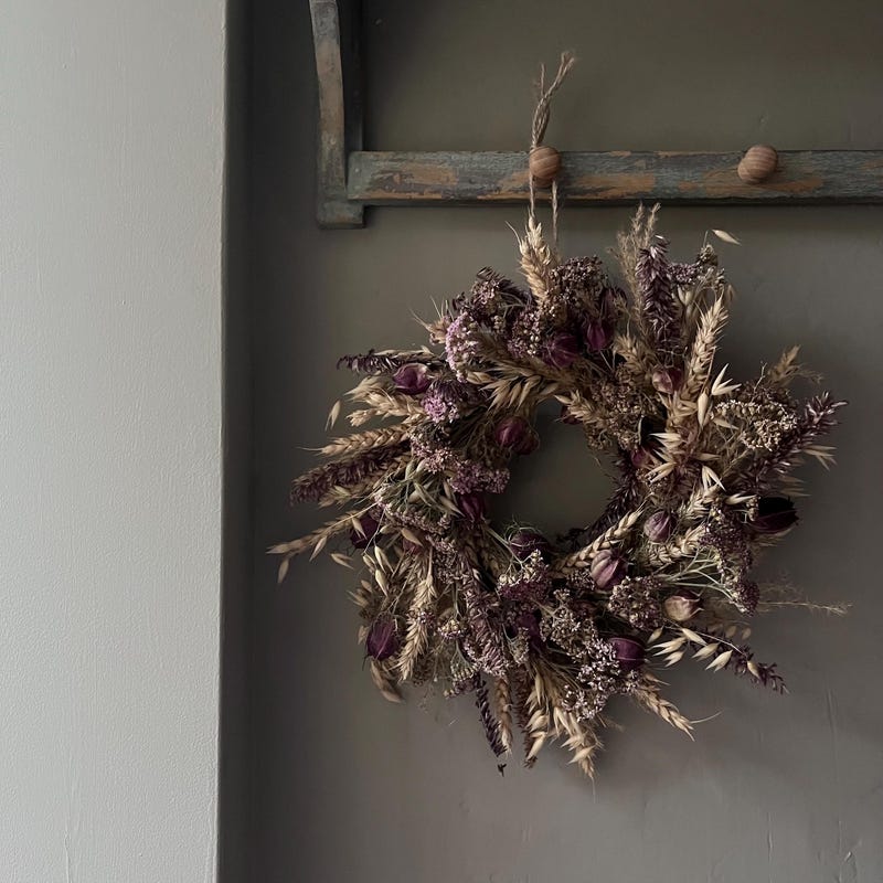 Thin Dried Floral Wreath - Etsy