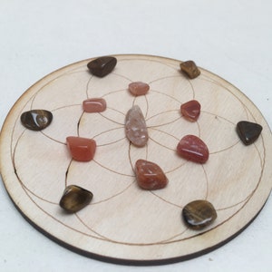 Set of 4 Mini Wooden Crystal Grid Plates Metatrons Cube - Etsy UK